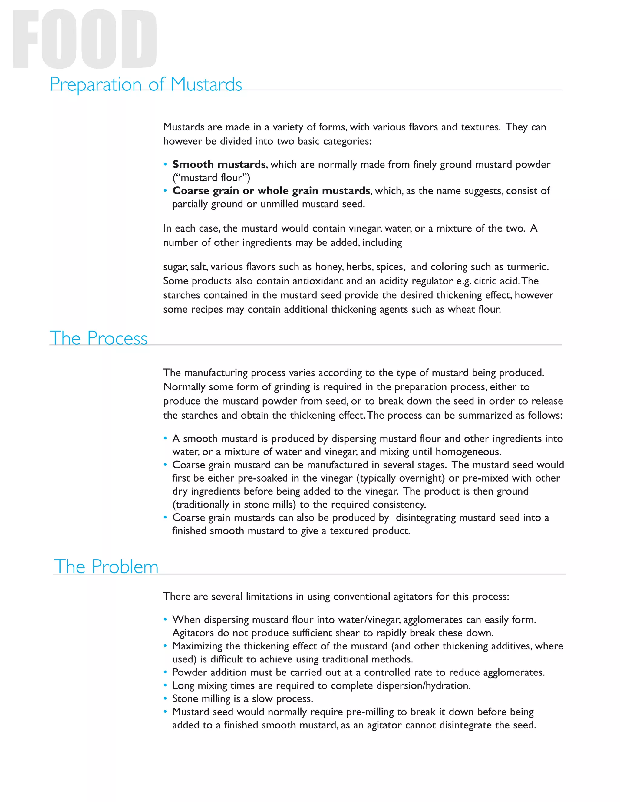 Food Industry Case Study: Preparing Mustards | PDF