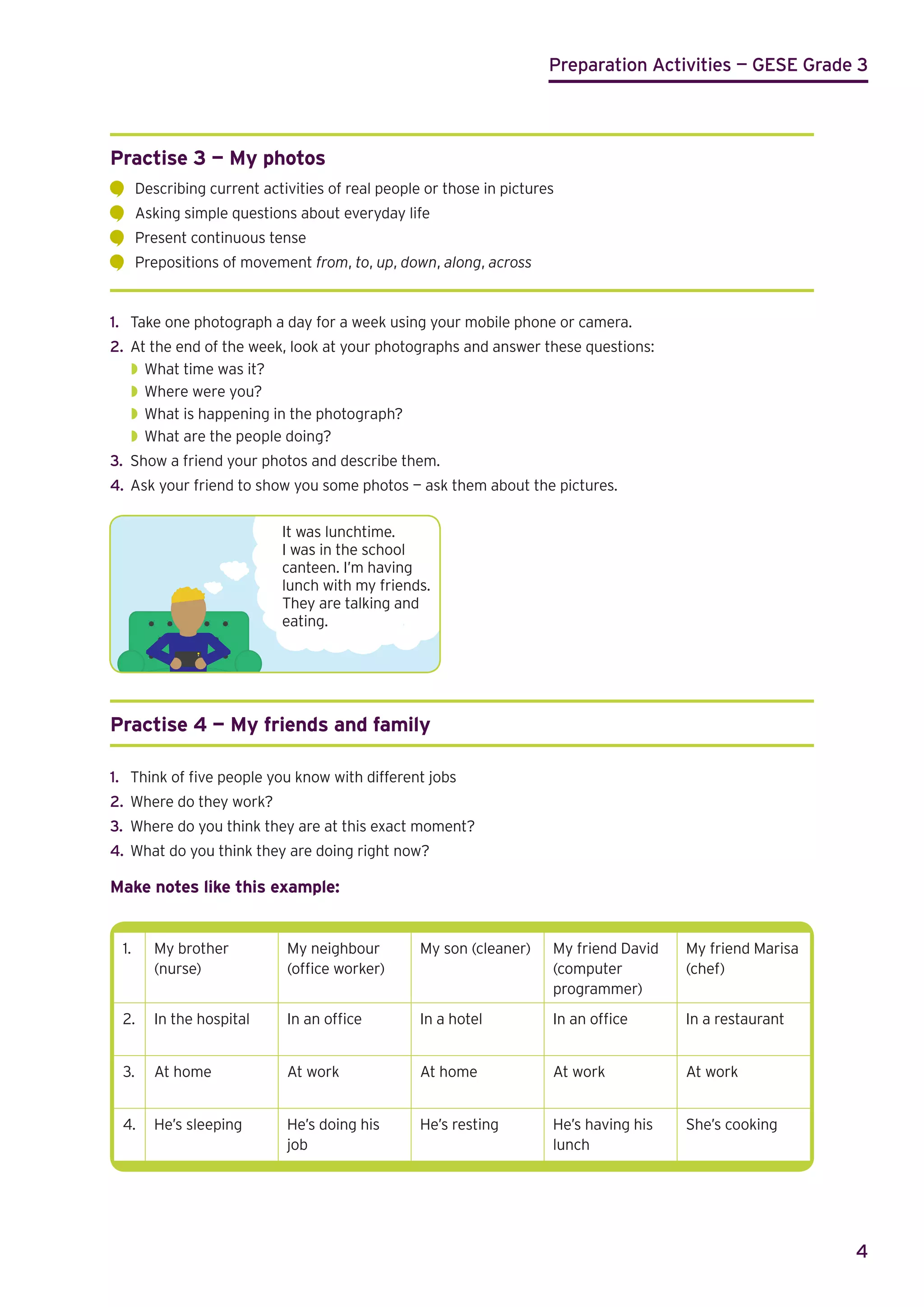 Preparation activities trinity gese grade 3 | PDF
