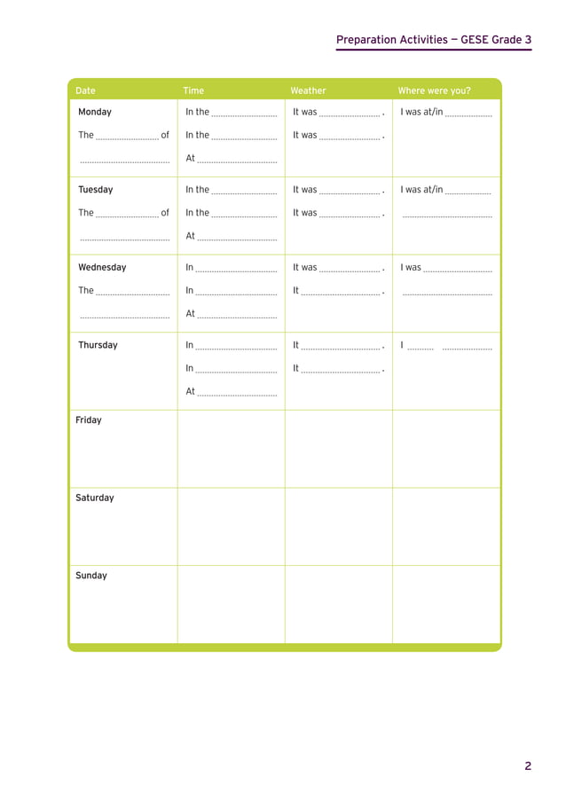 Preparation activities trinity gese grade 3 | PDF