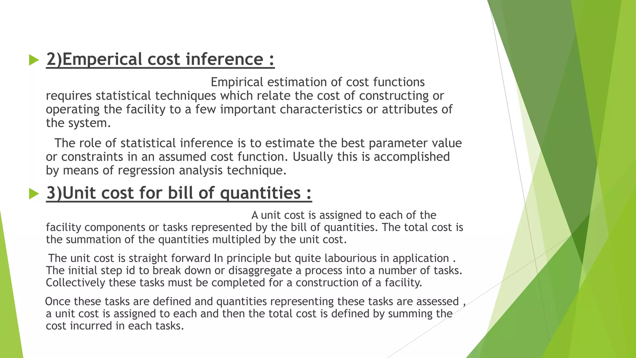Preparation and approaches of cost estimates | PPTX