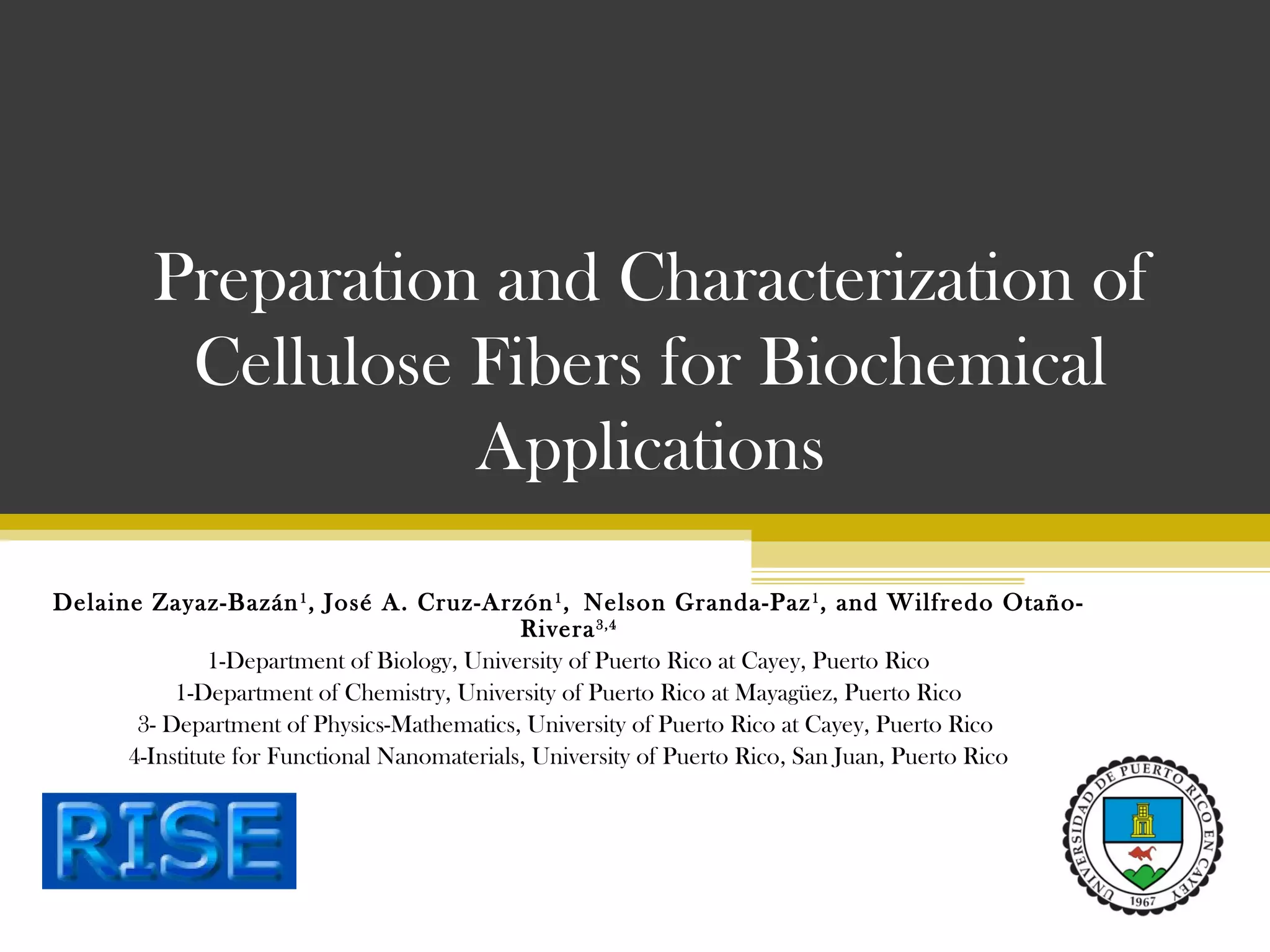Preparation And Characterization Cellulose Draft Final Final Ppt