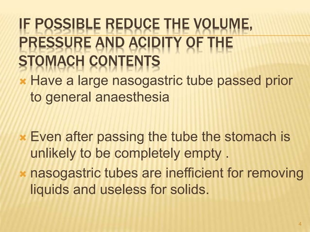 Preparation and conduct of anaesthesia in full stomach | PPTX