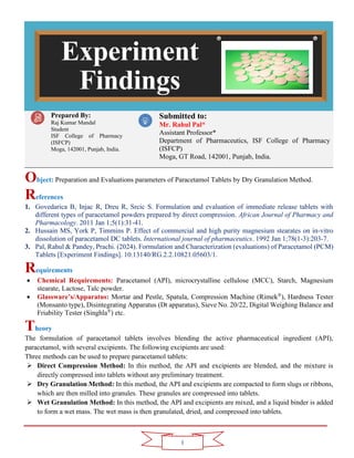 𝐏𝐫𝐞𝐩𝐚𝐫𝐚𝐭𝐢𝐨𝐧 𝐚𝐧𝐝 𝐄𝐯𝐚𝐥𝐮𝐚𝐭𝐢𝐨𝐧 𝐏𝐚𝐫𝐚𝐦𝐞𝐭𝐞𝐫𝐬 𝐨𝐟 𝐏𝐂𝐌 𝐓𝐚𝐛𝐥𝐞𝐭𝐬 ( Industrial ...