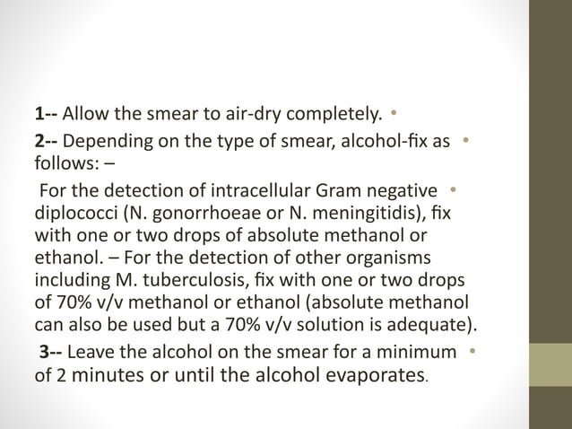 Preparation and fixation of bacteria smears.pptx | Chemistry | Science