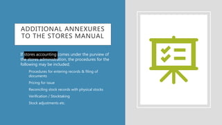 Preparation and importance of a stores manual | PPTX