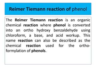 Preparation and reaction of phenol | PPTX