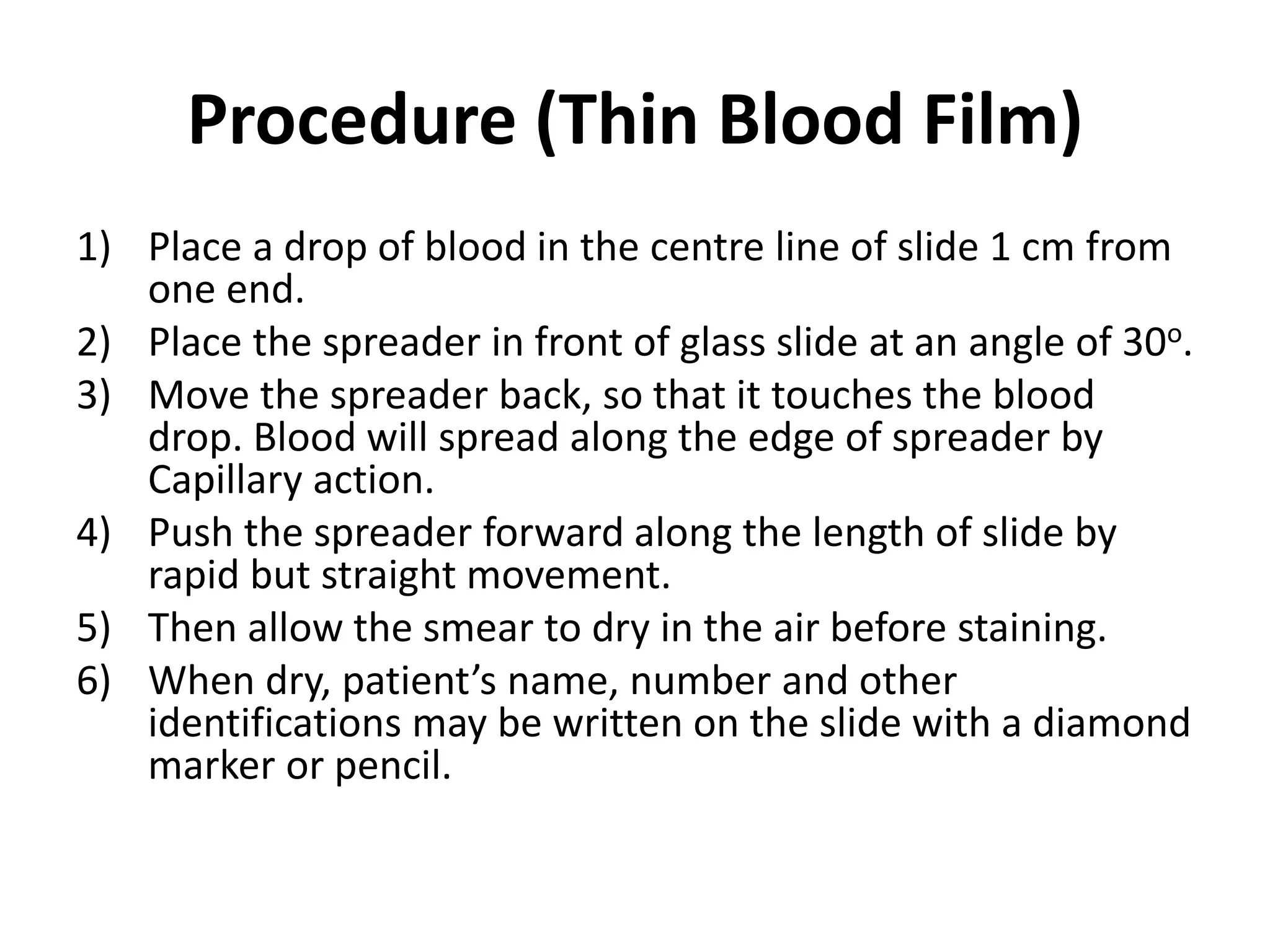 Preparation and staining of peripheral blood smear | PPTX