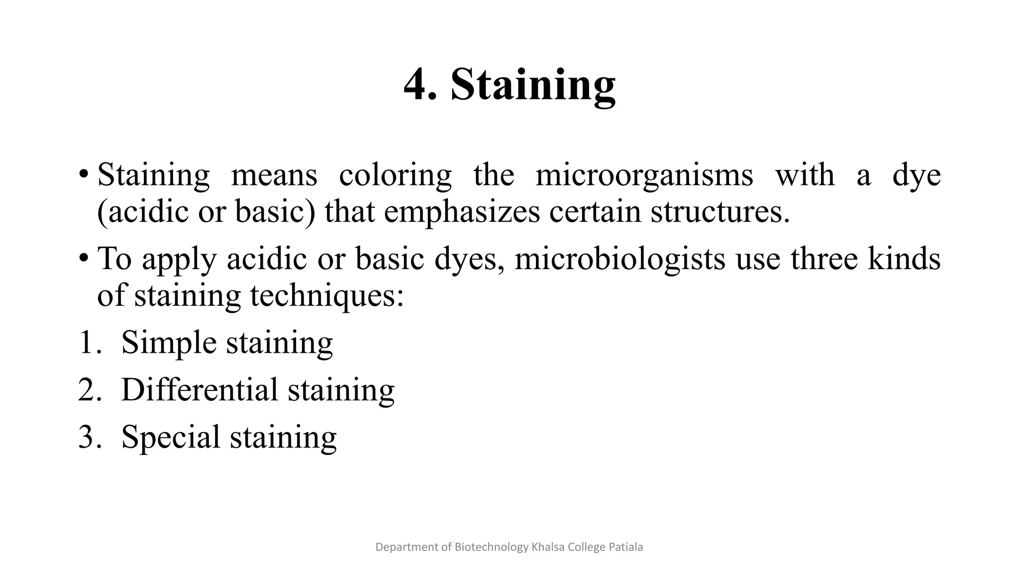 Preparation and staining of specimens for microscopy | PDF