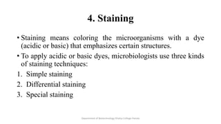 Preparation and staining of specimens for microscopy | PDF