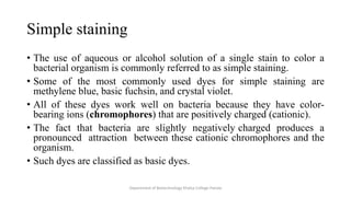 Preparation and staining of specimens for microscopy | PDF