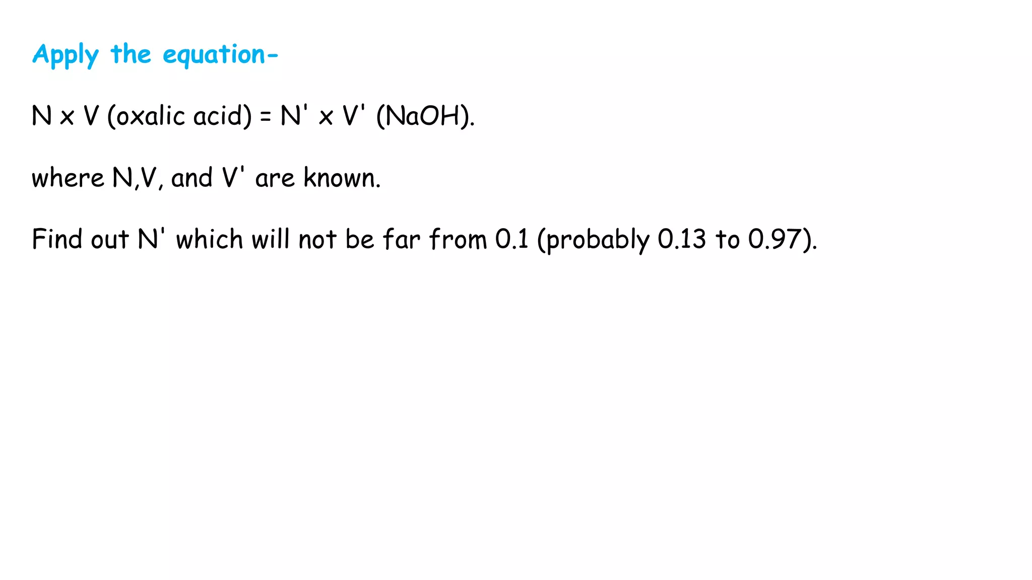 Preparation and standardization of various molar and normal solutions ...