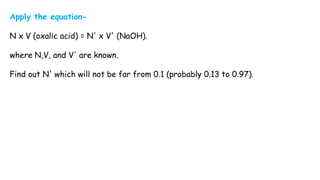 Preparation and standardization of various molar and normal solutions ...