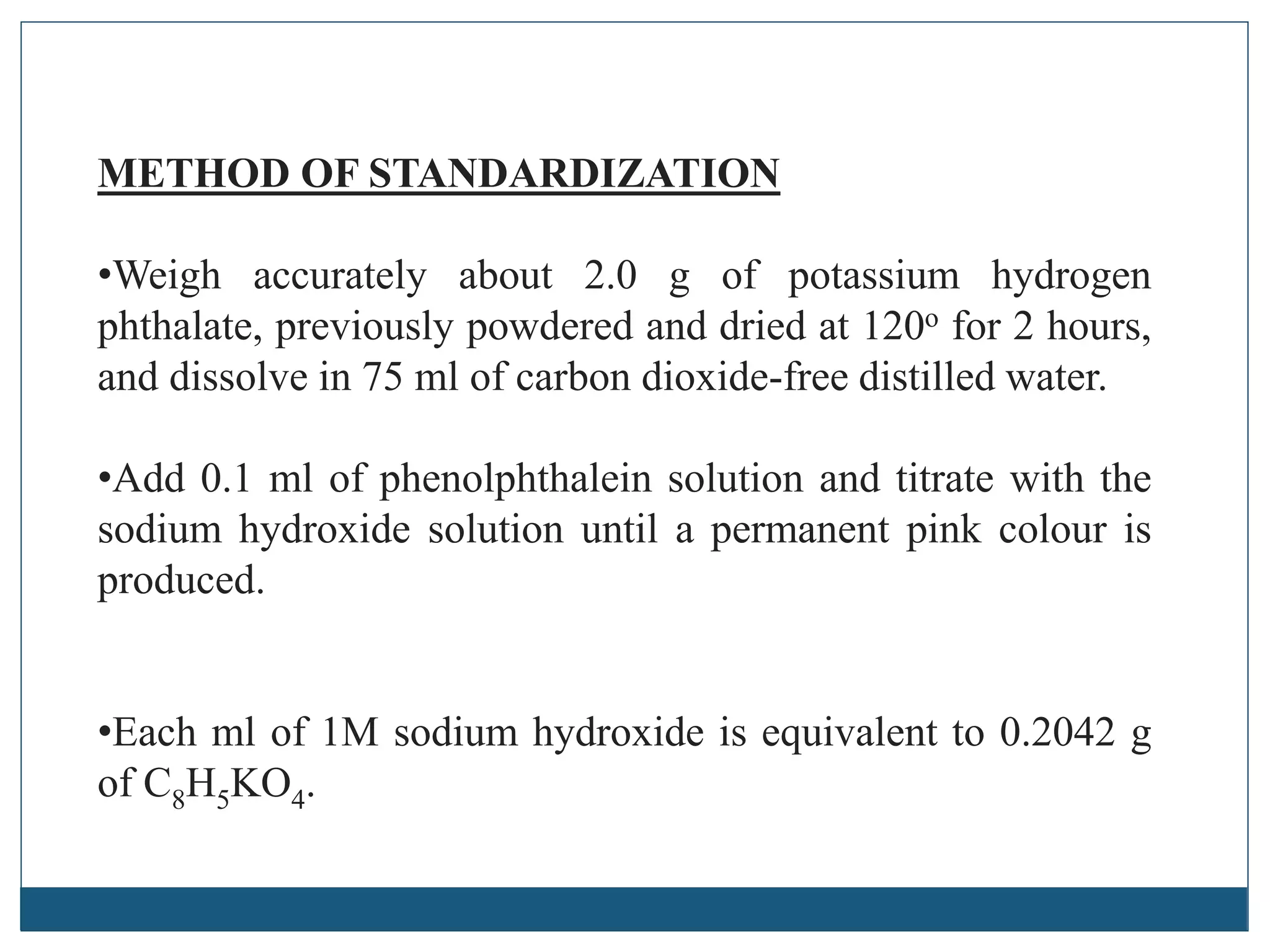 Preparation and standardization of various molar and normal solutions | PPTX