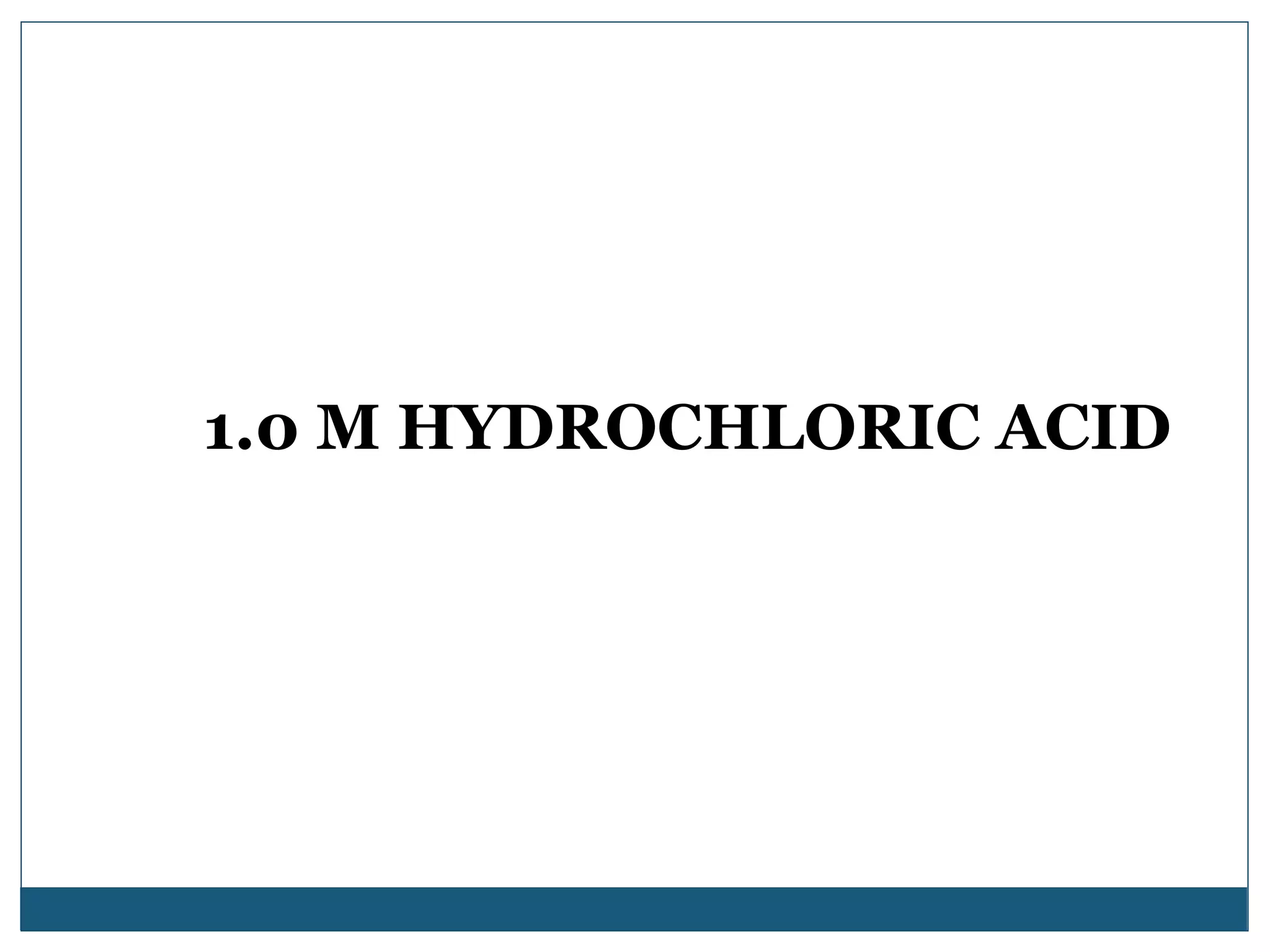 Preparation and standardization of various molar and normal solutions ...