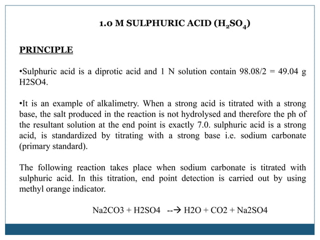 Preparation and standardization of various molar and normal solutions | PPTX