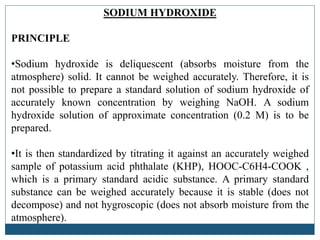 Preparation and standardization of various molar and normal solutions ...