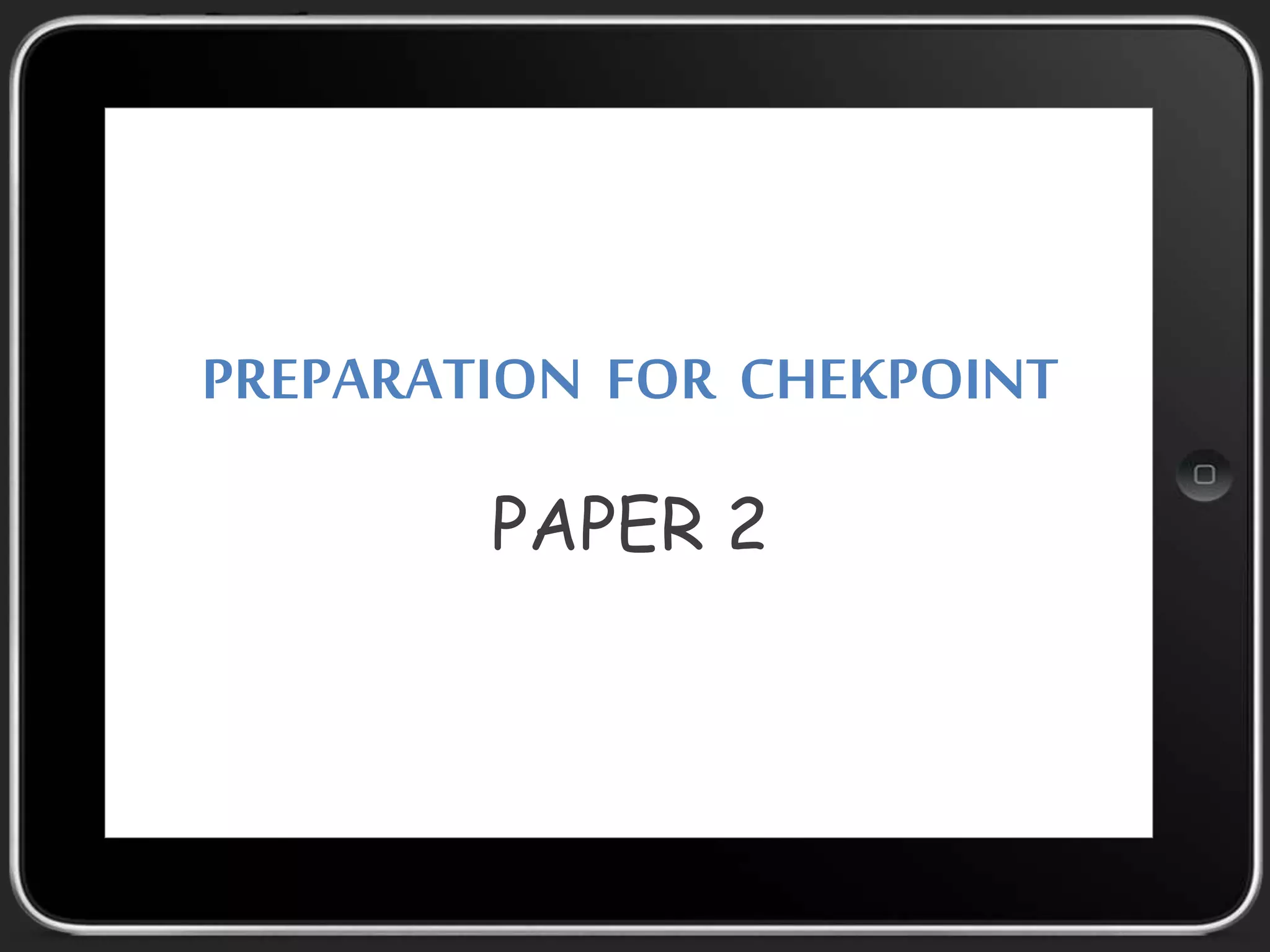 Preparation for checkpoint math paper 2 | PPTX