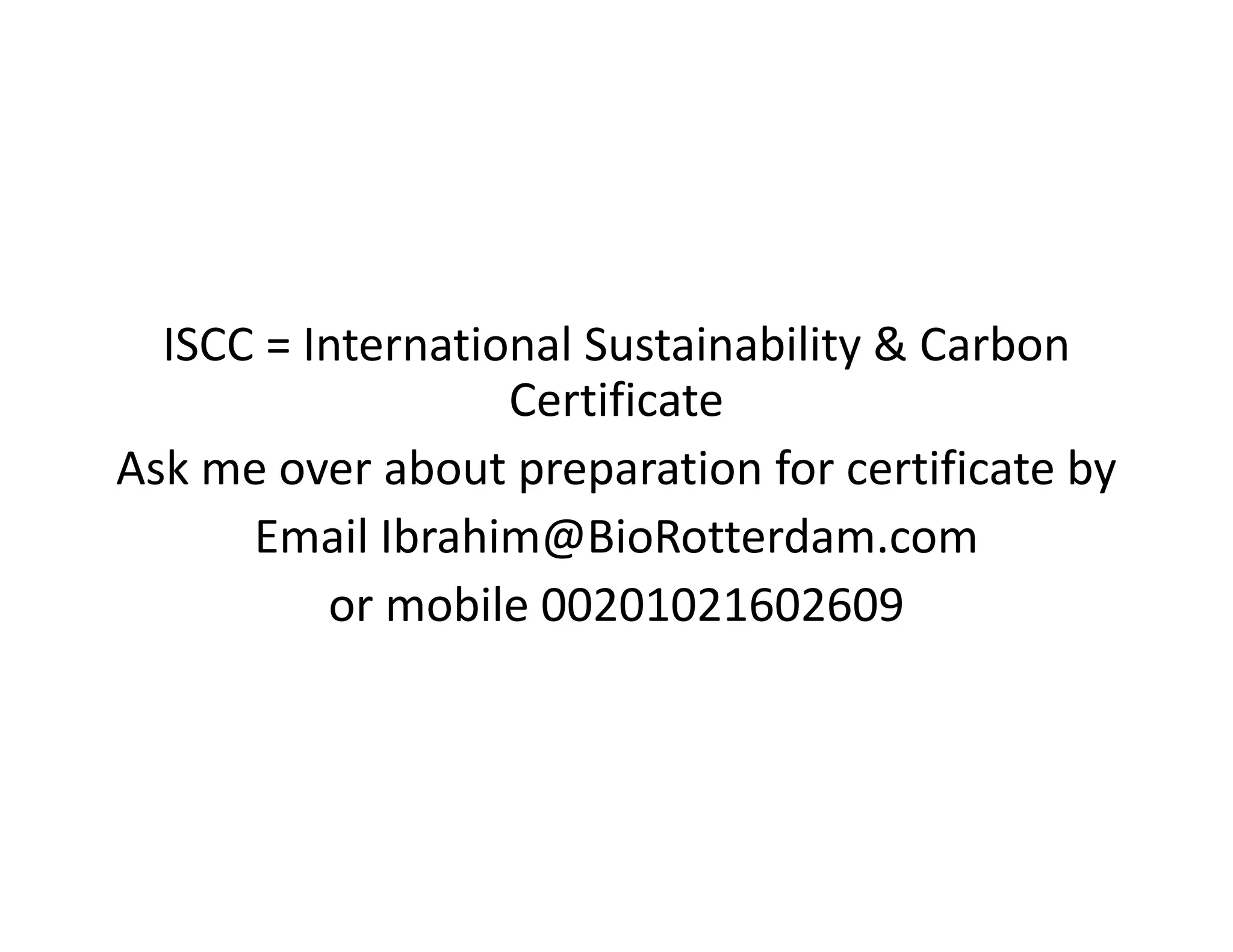 Preparation your company for ISCC certificate profile and paste ...