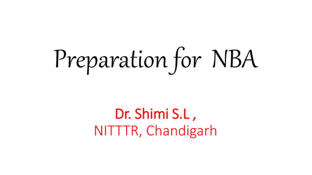 Preparation for NBA | PPTX