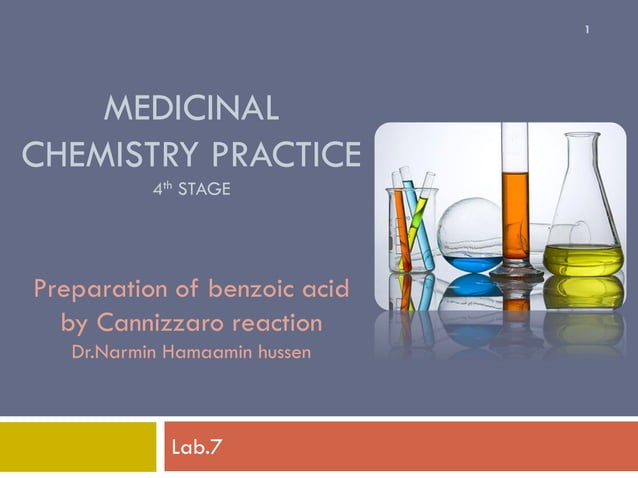 Preparation of benzoic acid by cannizzaro reaction -pptx.pdf | Chemistry | Science