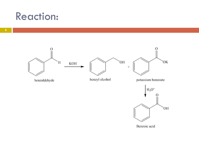 Preparation of benzoic acid by cannizzaro reaction -pptx.pdf | Chemistry | Science
