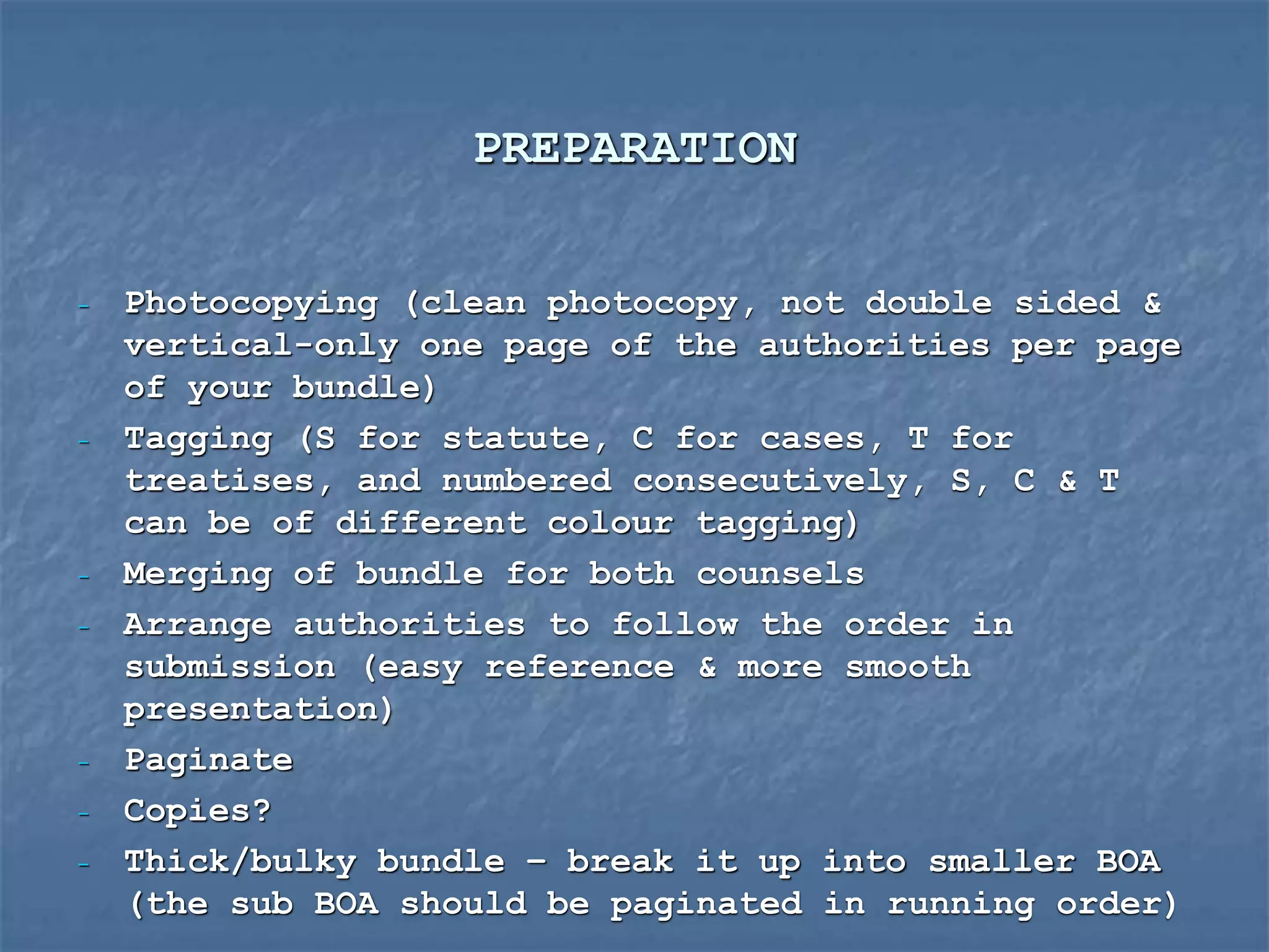 preparation of bundle of authorities (1).ppt