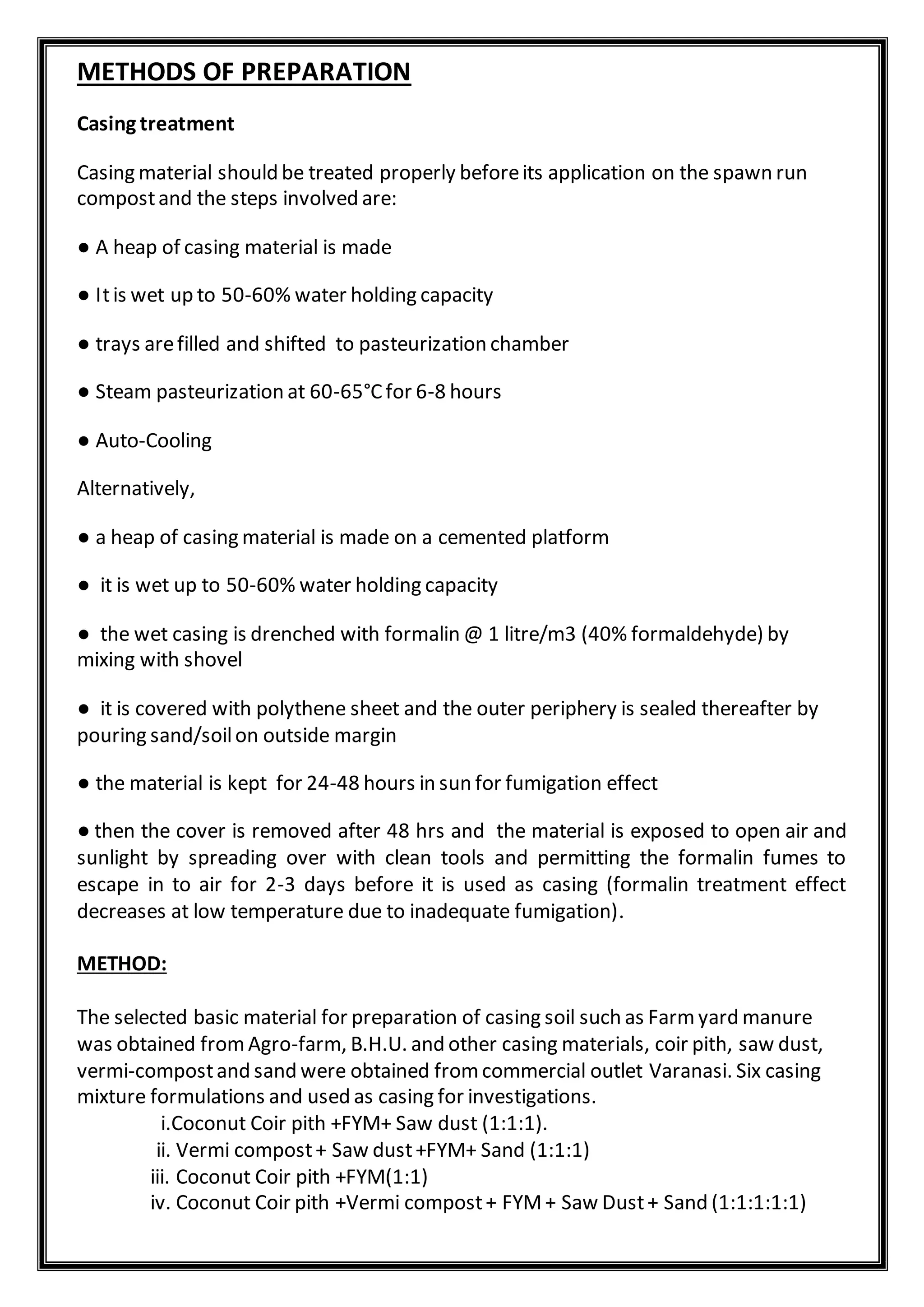 Preparation of casing mixture | DOCX