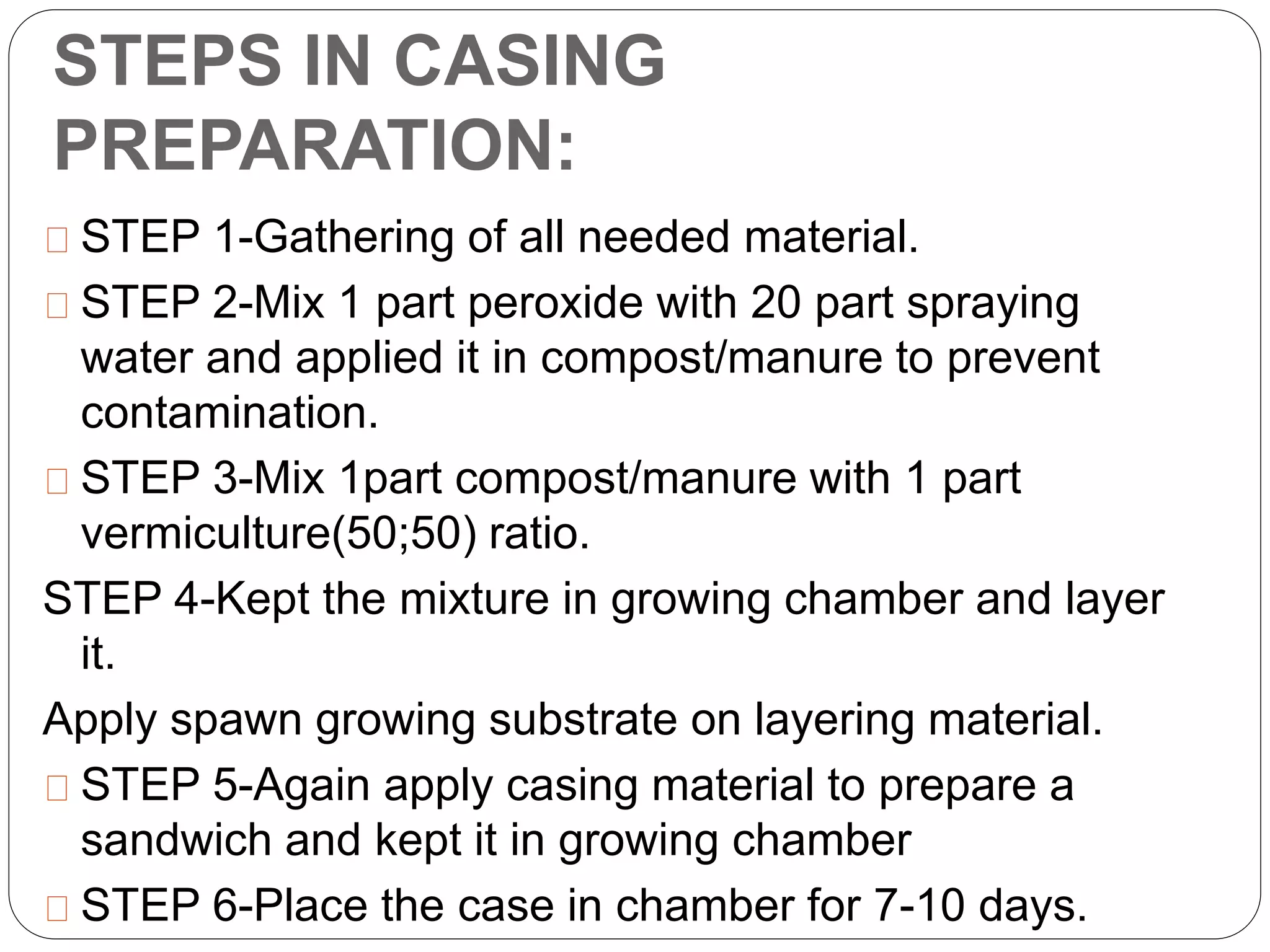 Preparation of casing mixture, its types and application | PPTX