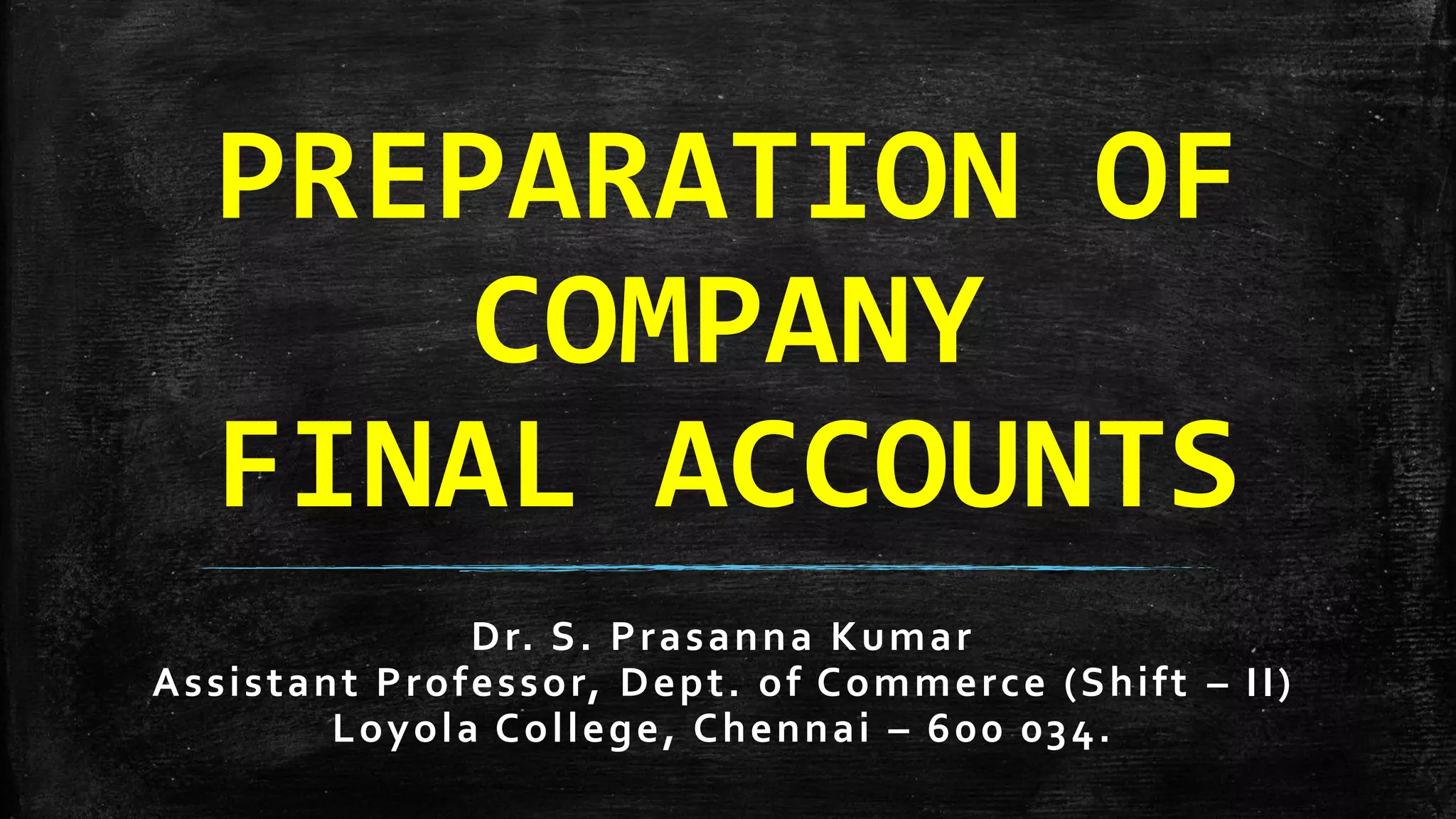 Preparation of company final accounts | PDF