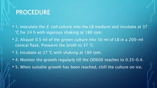 Preparation of competent cells | PPTX