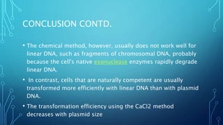 Preparation of competent cells | PPTX