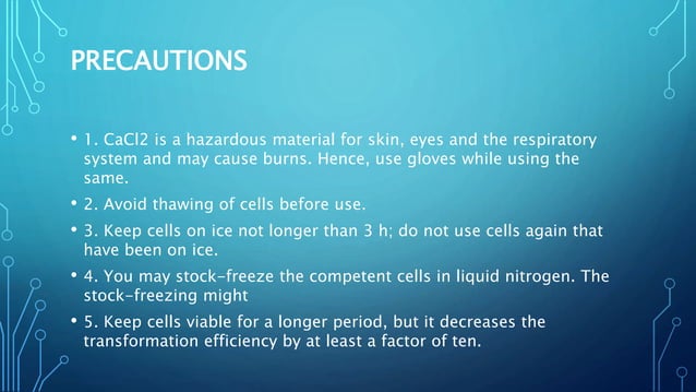 Preparation of competent cells | PPTX