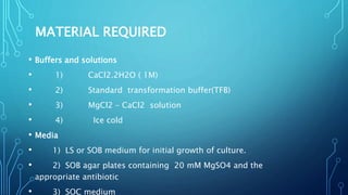 Preparation of competent cells | PPTX