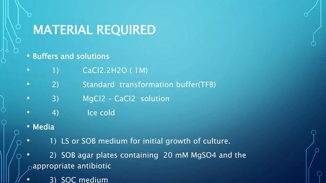 Preparation of competent cells | PPTX