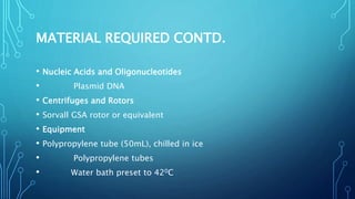 Preparation of competent cells | PPTX