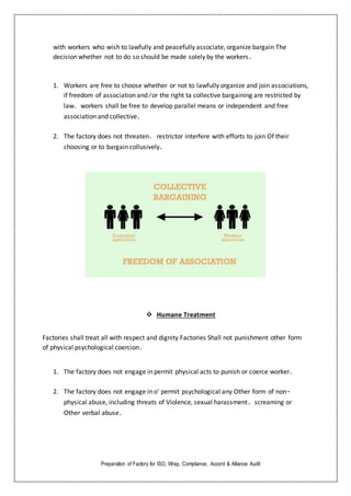 Preparation of factory for iso, wrap, compliance, accord alliance audit ...