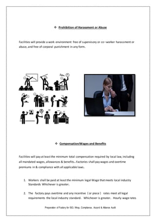 Preparation of factory for iso, wrap, compliance, accord alliance audit ...