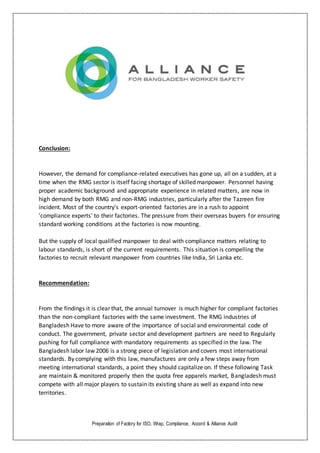 Preparation of factory for iso, wrap, compliance, accord alliance audit ...