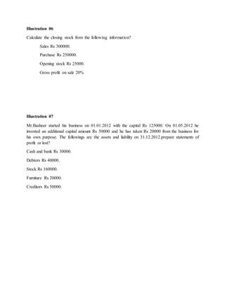 Preparation of financial statements using incomplete records | DOCX