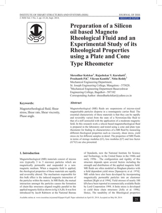 Preparation of magnetorheological fluid | PDF