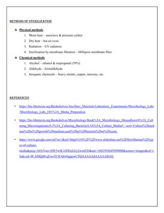 Preparation of media & sterilization technique | PDF