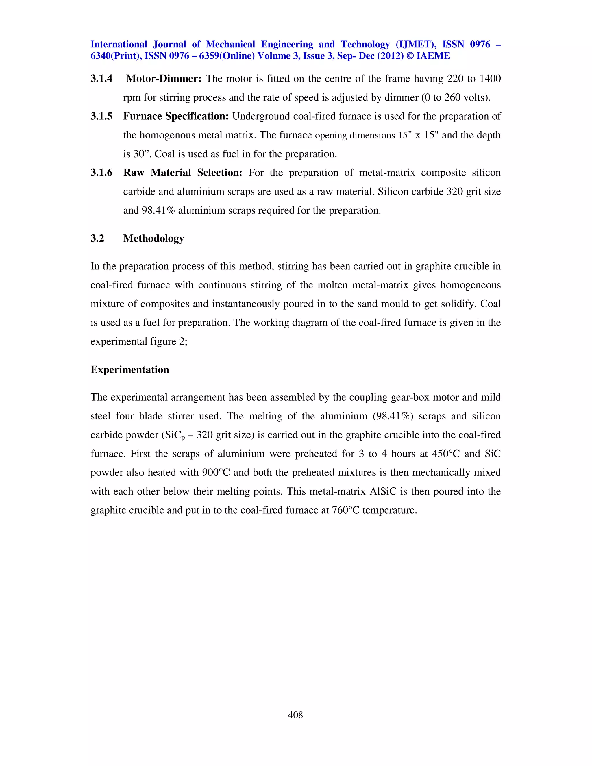 Preparation of metal matrix composites by stir-casting method | PDF