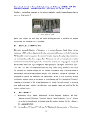 Preparation of metal matrix composites by stir-casting method | PDF
