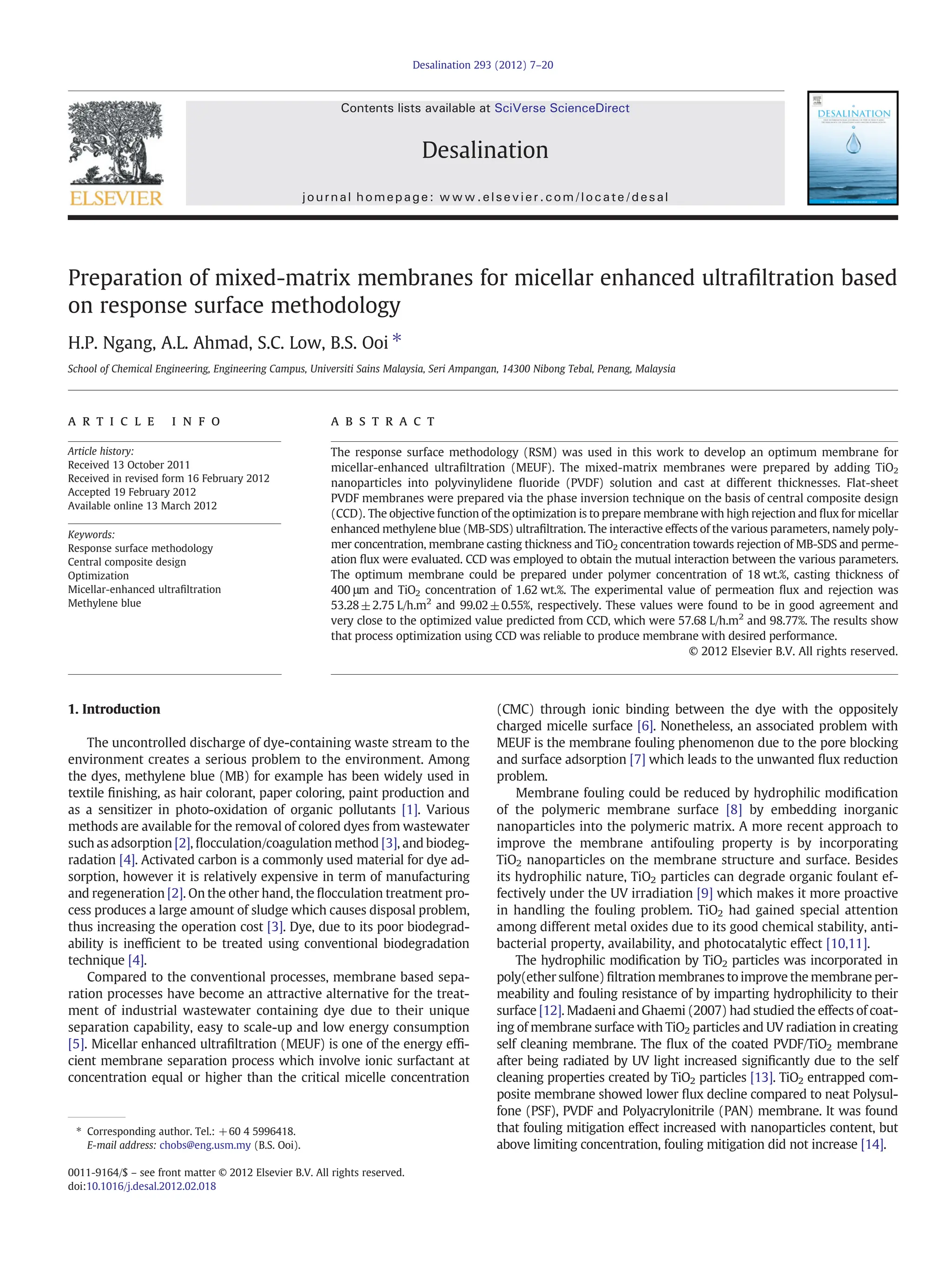 Preparation of mixed-matrix membranes for micellar enhanced ...