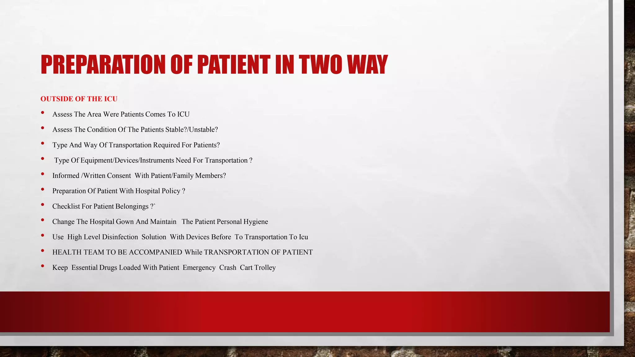 Preparation of patient before arrival to ICU 13.11.22 (2).pptx | First ...