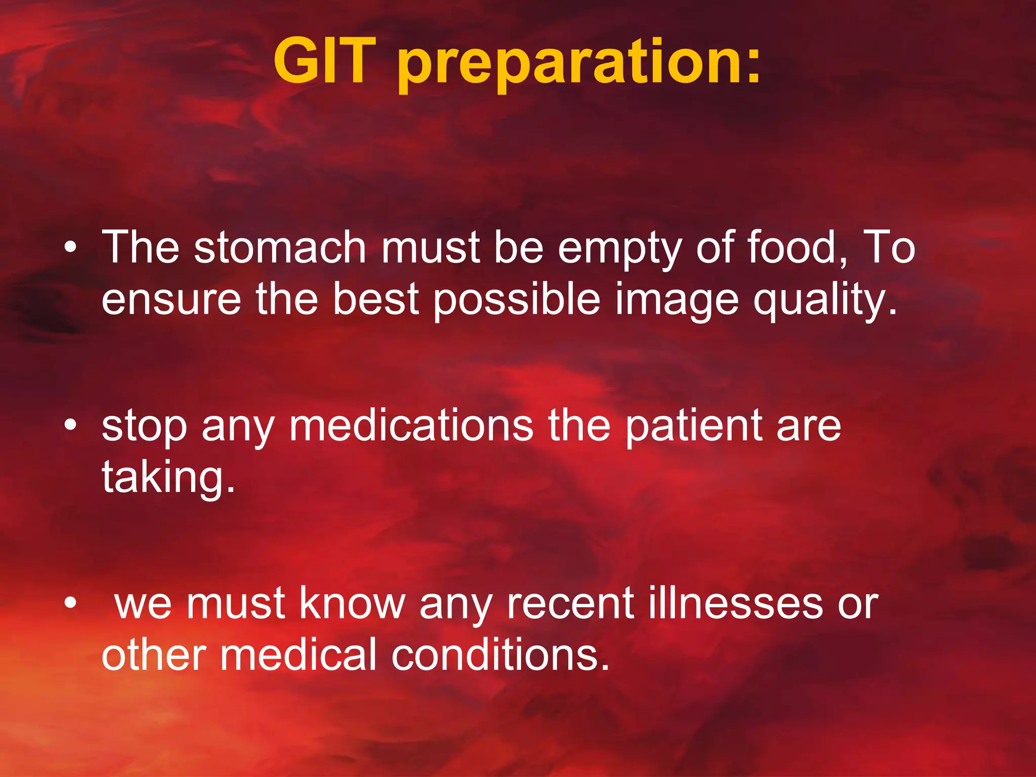 Preparation of patient of git radiological examination | PPT