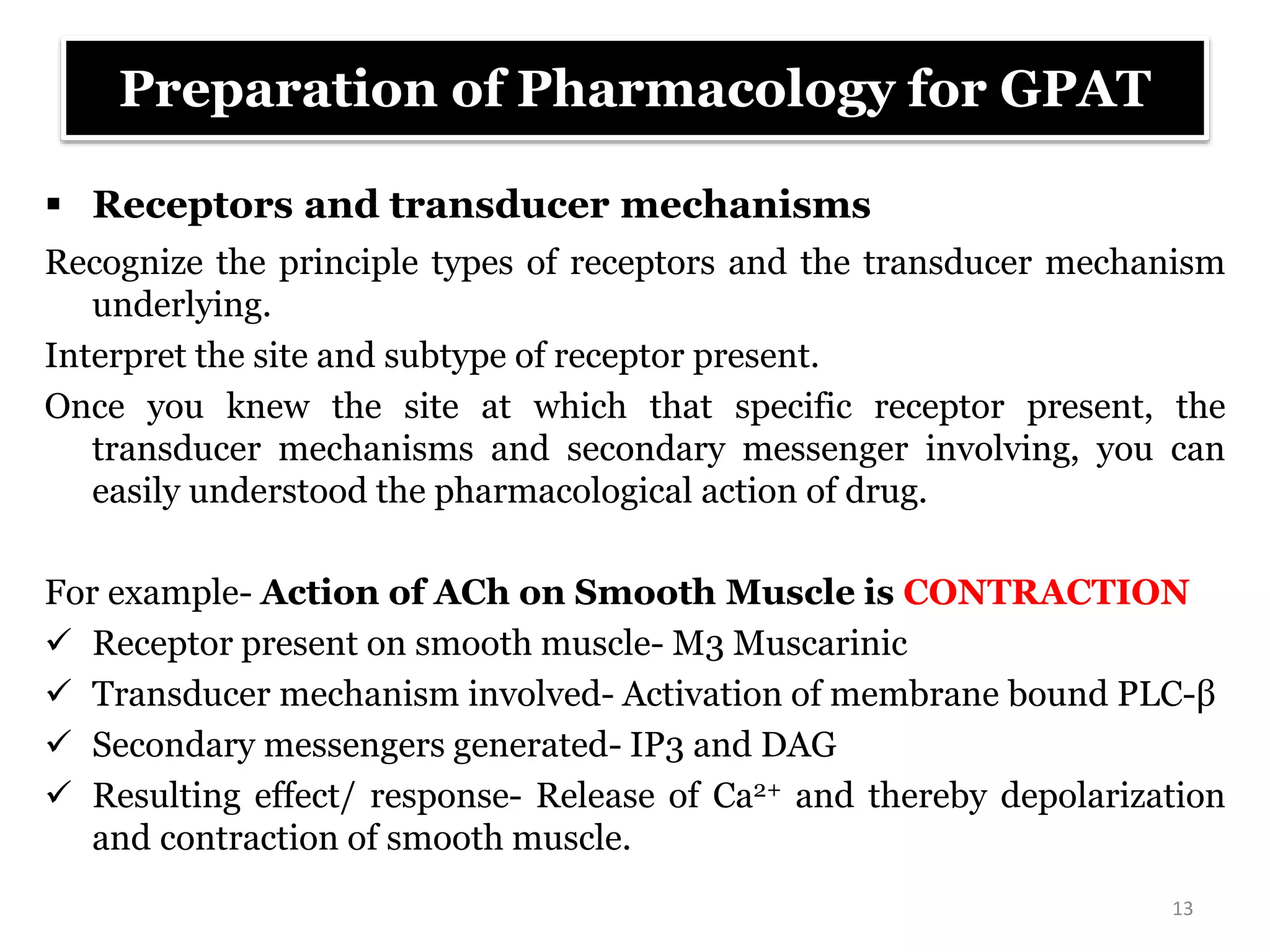 Preparation of Pharmacology for GPAT | PPTX