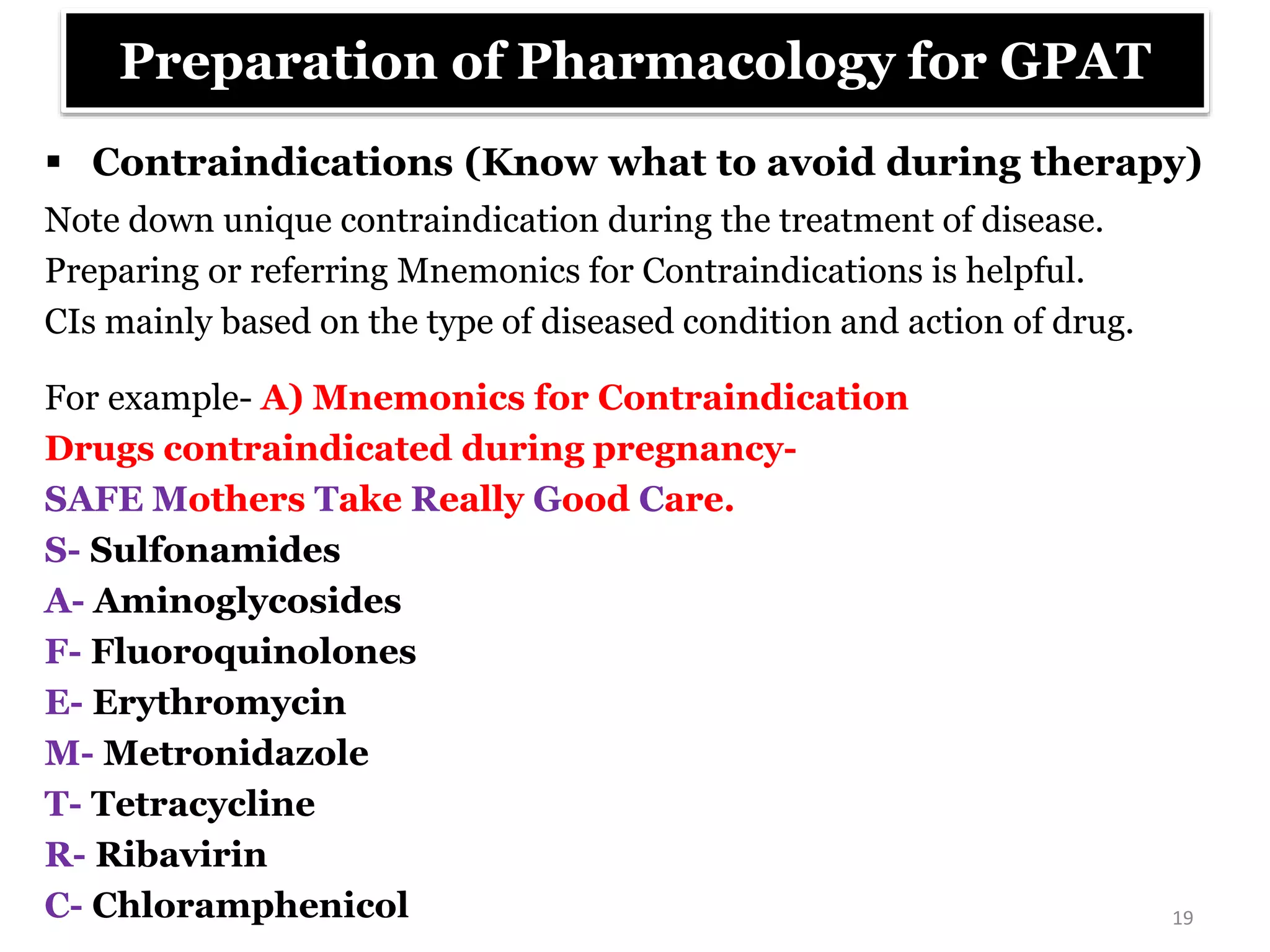 Preparation of Pharmacology for GPAT | PPTX