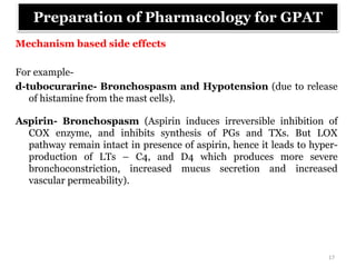 Preparation of Pharmacology for GPAT | PPTX