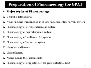Preparation of Pharmacology for GPAT | PPTX